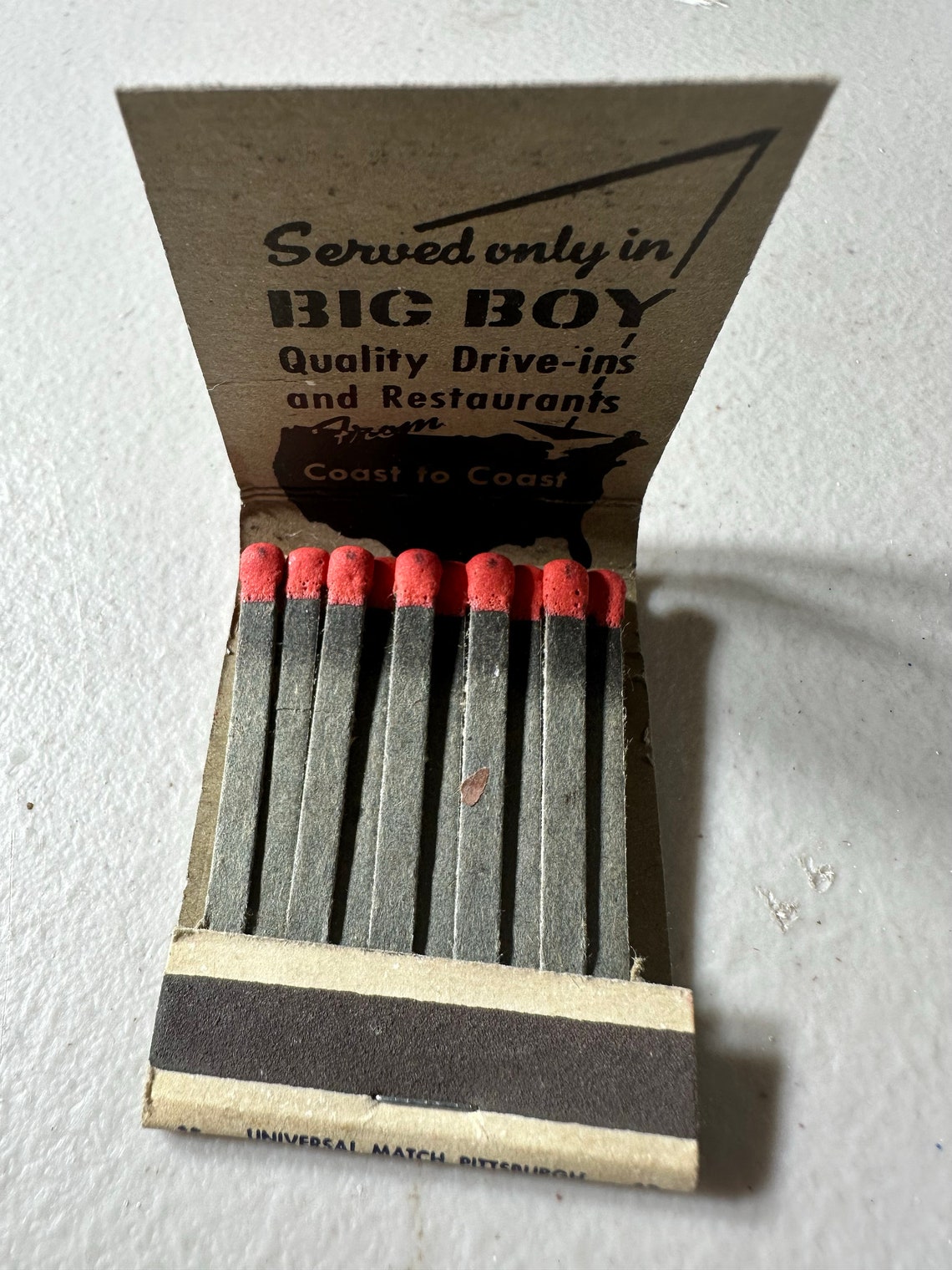 Vintage Matchbook From the Iconic Hamburger Restaurant, Shoney's Big ...