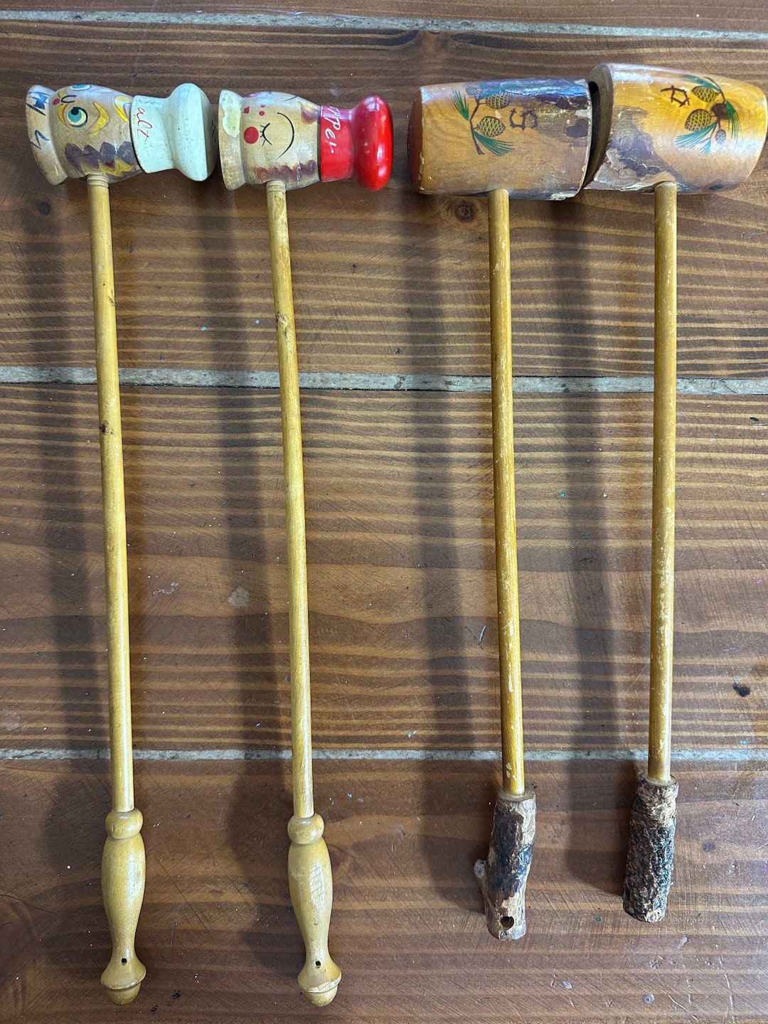 Set of Two Vintage Croquet Stick Salt and Pepper Shakers - Etsy