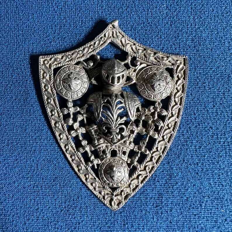 Vintage 1980s Medieval Knight Coat of Arms Shield Metal Piece - Etsy