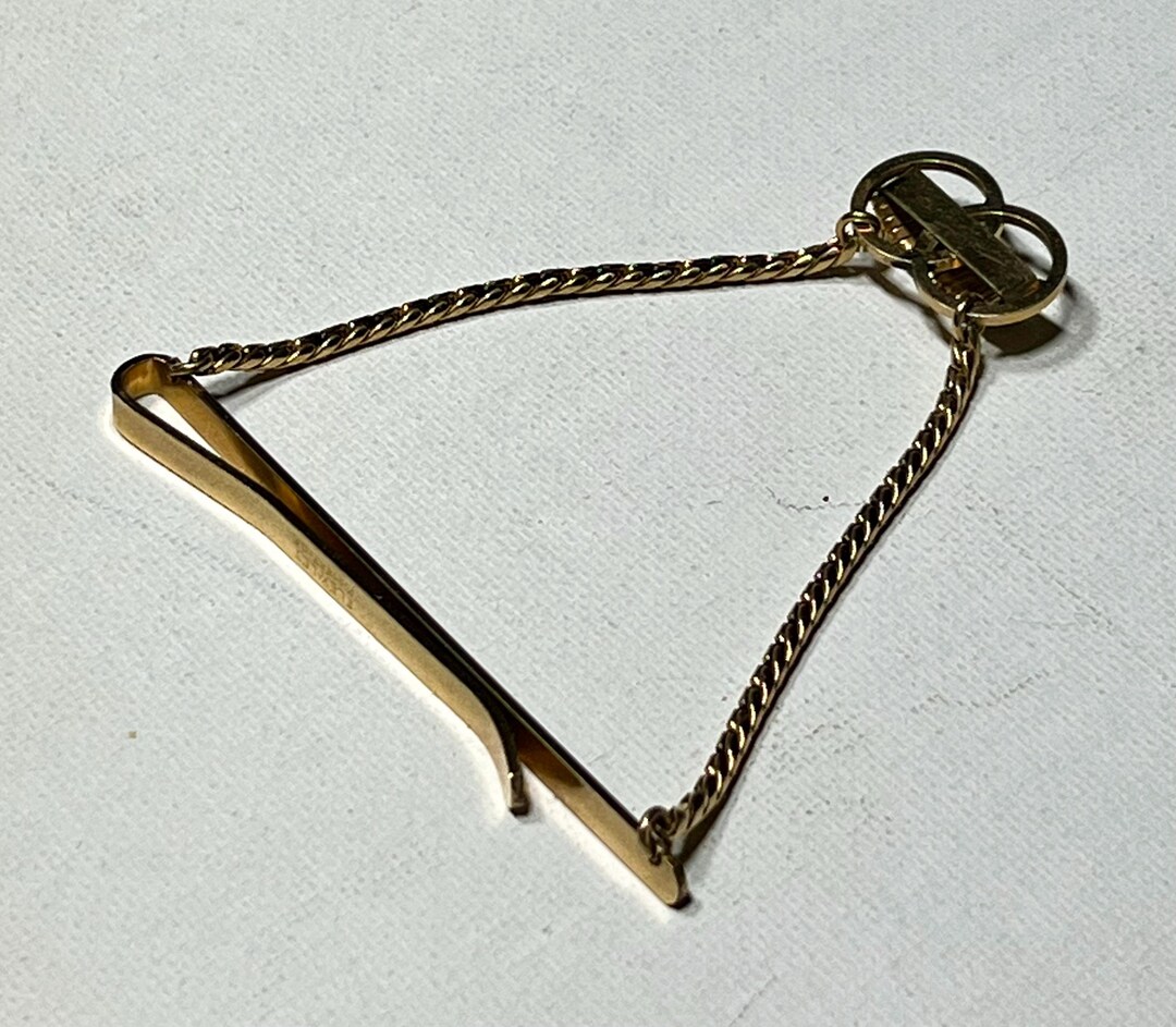Vintage Gold Tone FLEX-LET Tie Bar Chain Clip - Etsy