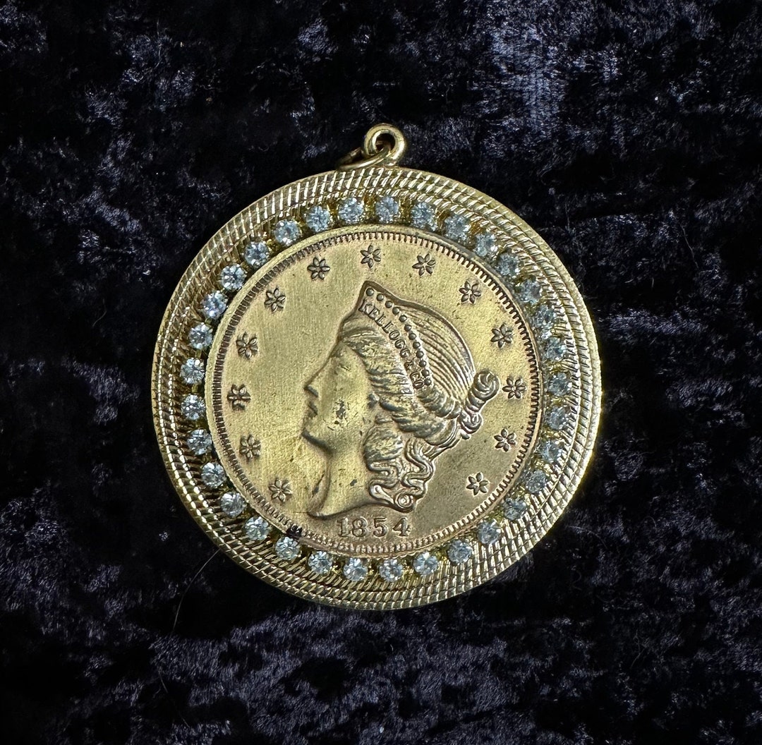 Kellogg & Co 1854 Replica Lady Liberty Coin Pendant With Rhinestones - Etsy