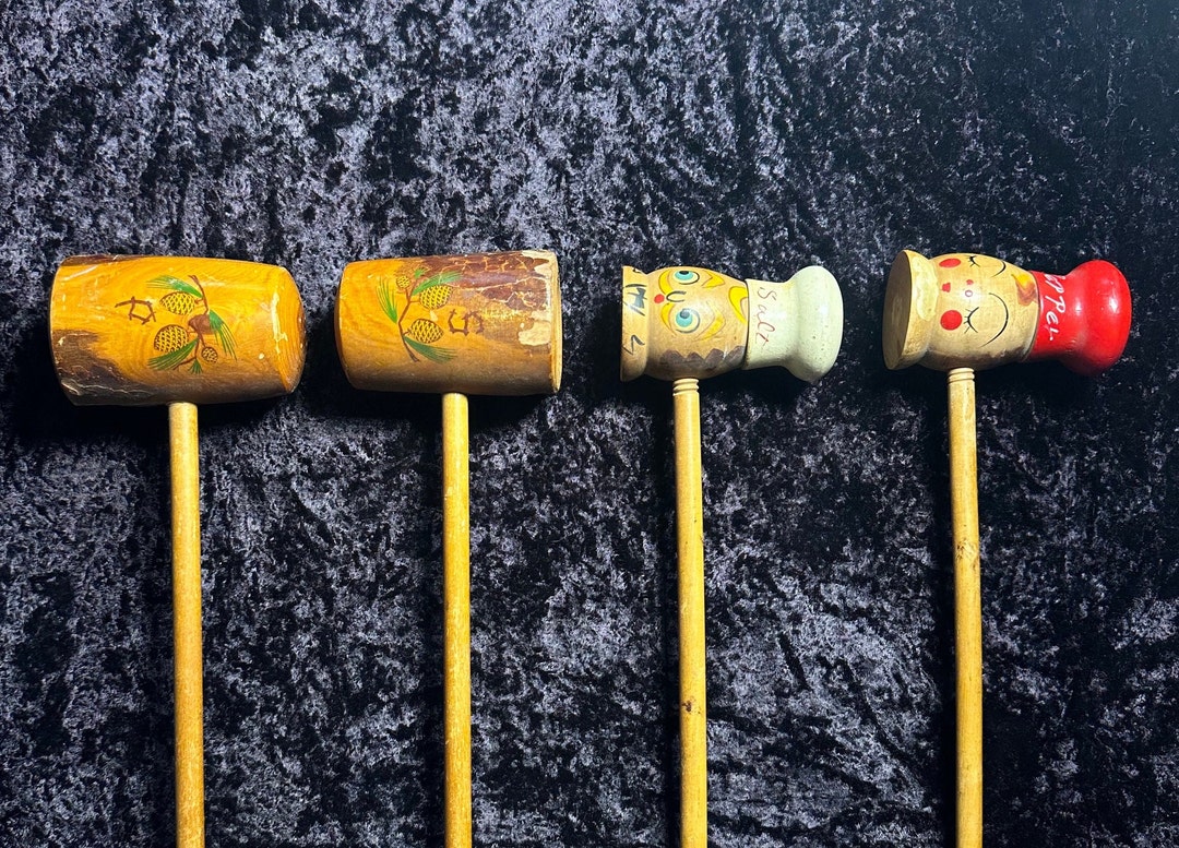 Set of Two Vintage Croquet Stick Salt and Pepper Shakers - Etsy