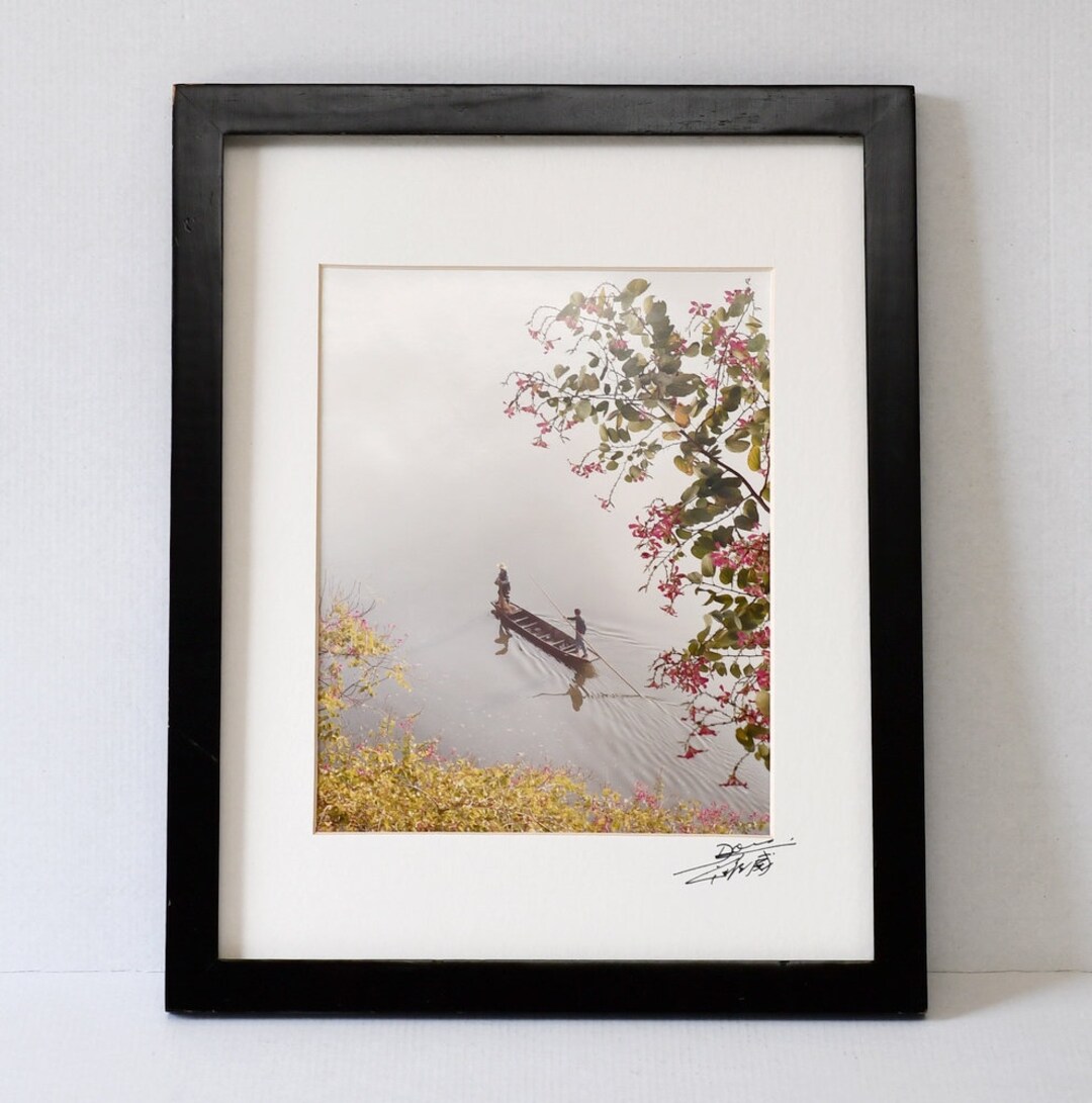 Vintage Don Hong Oai Photograph: Signed Landscape Fishing Boat Print ...