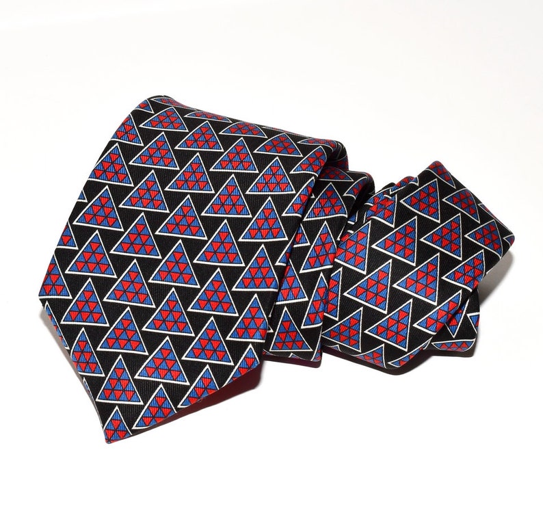 Turnbull & Asser Geometric Art Deco Print Style 100% Pure Silk Necktie ...