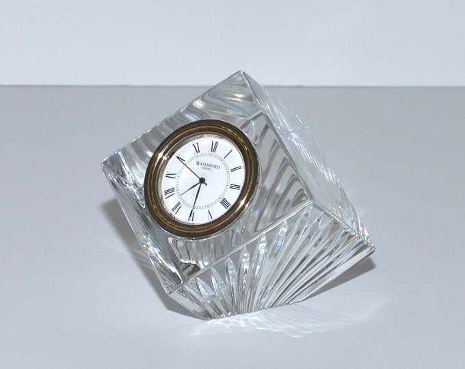 Waterford Crystal Cube Desk Clock Paperweight - Etsy