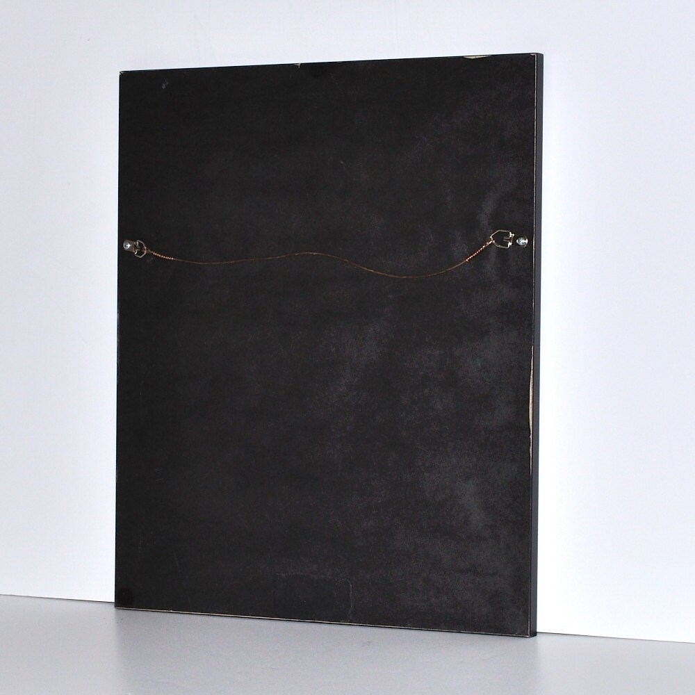 Vintage Abstract Triptych Painting: Black & White Geometric Artwork ...