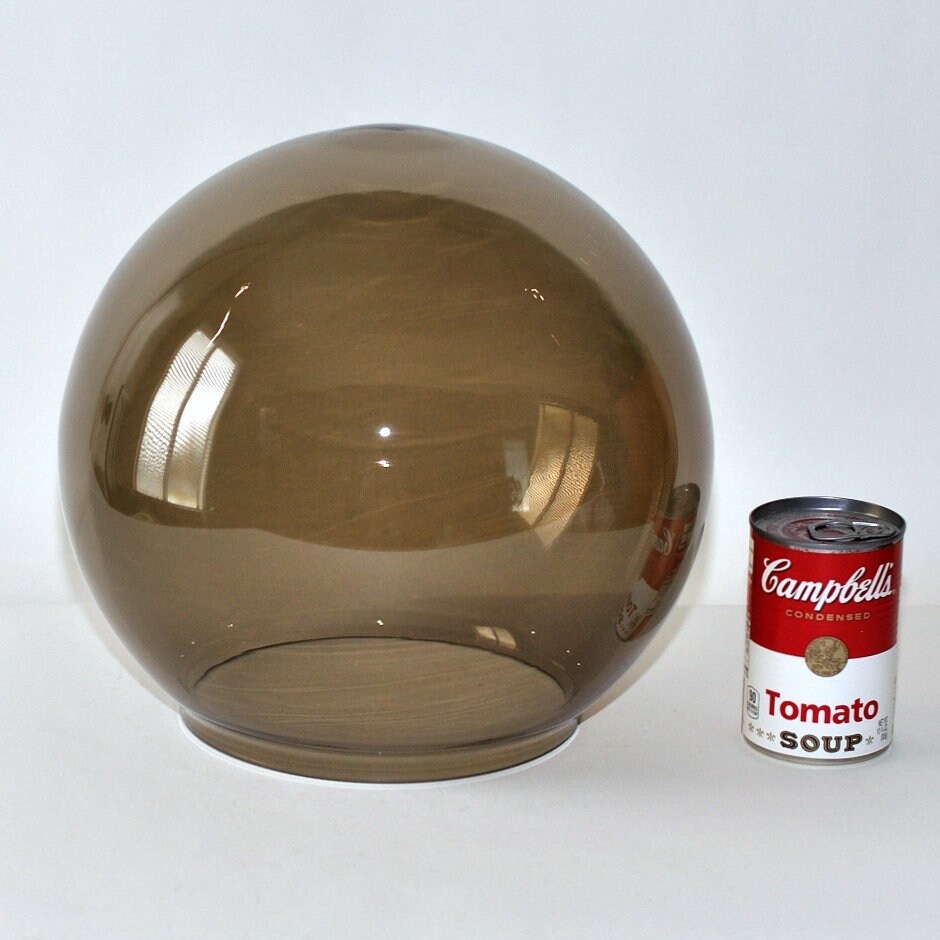 Vintage Smoked Glass Orb Ceiling Light Shade for Flush Mount Fixture ...