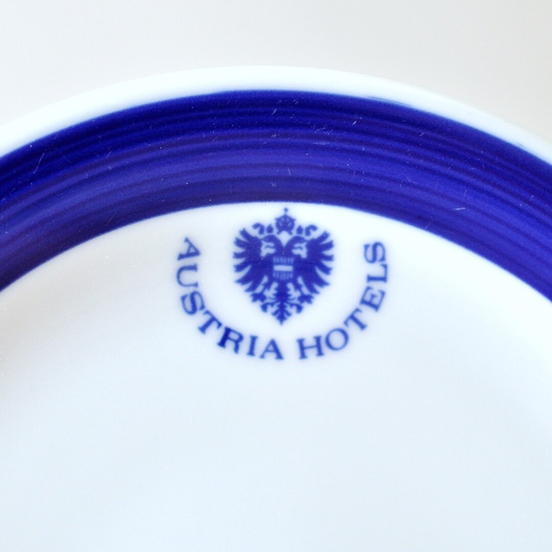 Vintage Austria Hotels Rasper & Söhne Wien I Lilien Porzellan Blue and ...