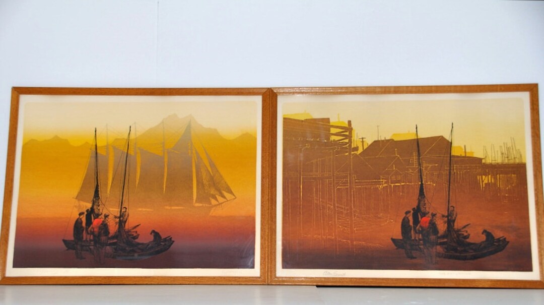Elton Bennett Original Serigraphs Rendezvous and the Returning, Pair - Etsy