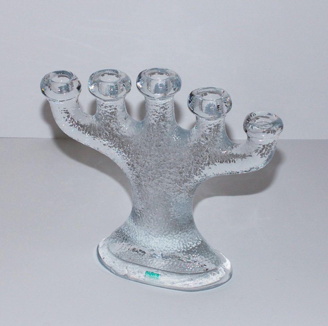 Vintage Large Nybro Sweden Glass Rare Five Arm Candelabra - Etsy