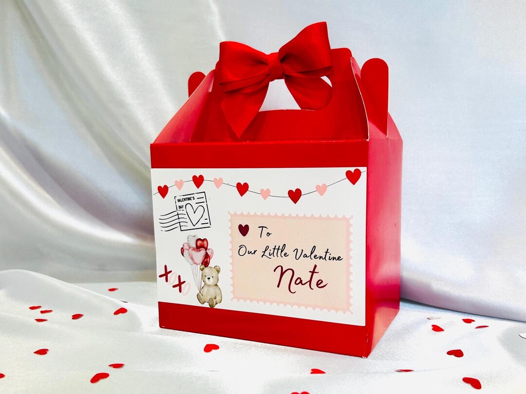 Personalised Valentines Day Gift Box, Children's Valentine Treat Box ...