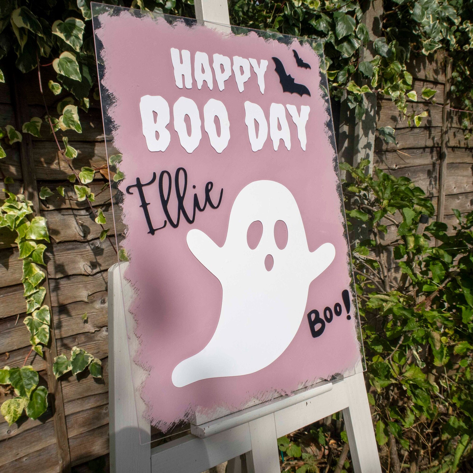 Personalised Happy Boo Day Welcome Sign | Spooky Ghost Halloween ...