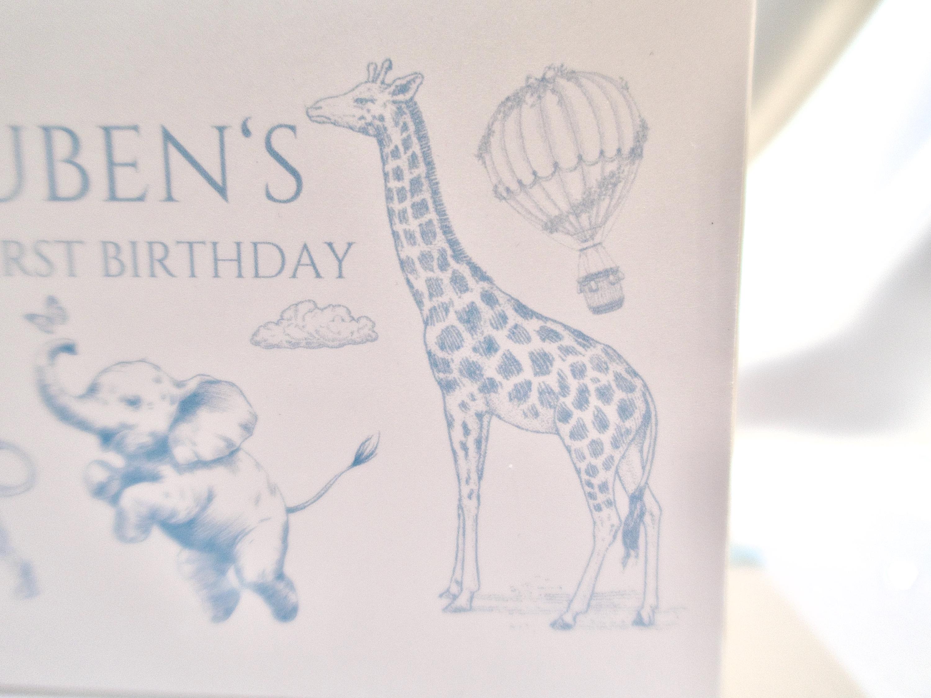 Personalised Blue Safari Gable Box, Baby First Birthday Favour, Jungle ...
