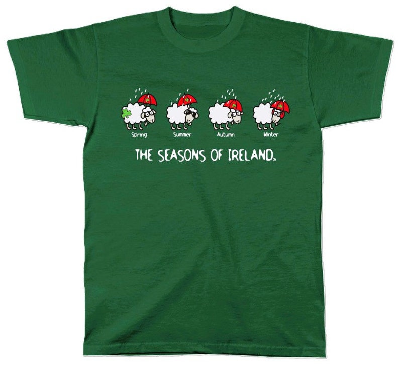 Irish T Shirt, 'seasons of Ireland' Green Tee, Regular Unisex - Etsy