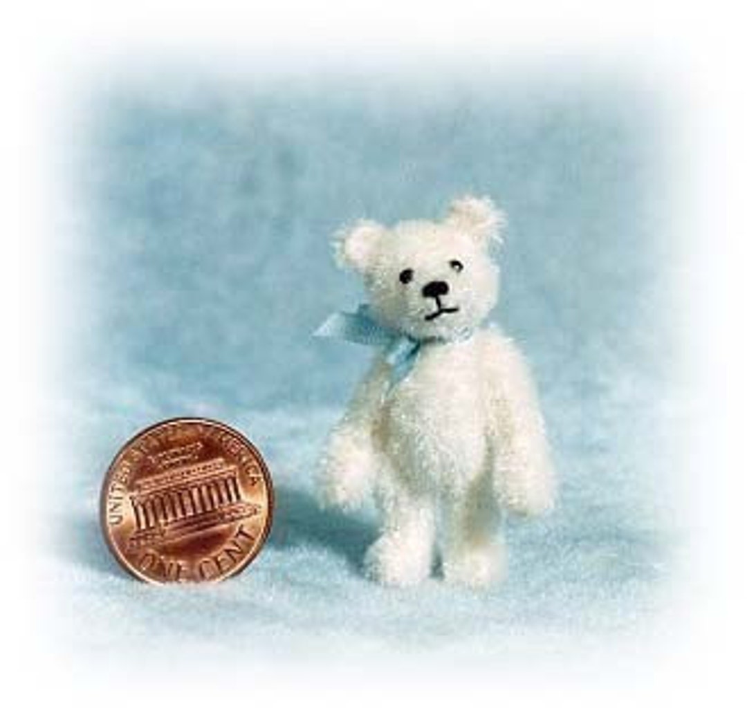 Tiny White Bear Miniature Teddy Bear Kit - Pattern - DIY - by Emily ...