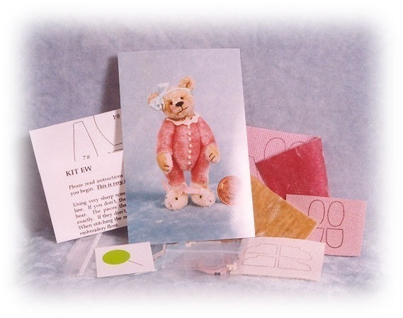 Charley Boy Miniature Teddy Bear Kit Pattern DIY by | Etsy