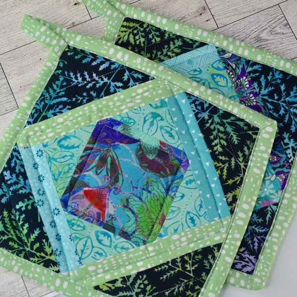 Patchwork Potholders - Etsy