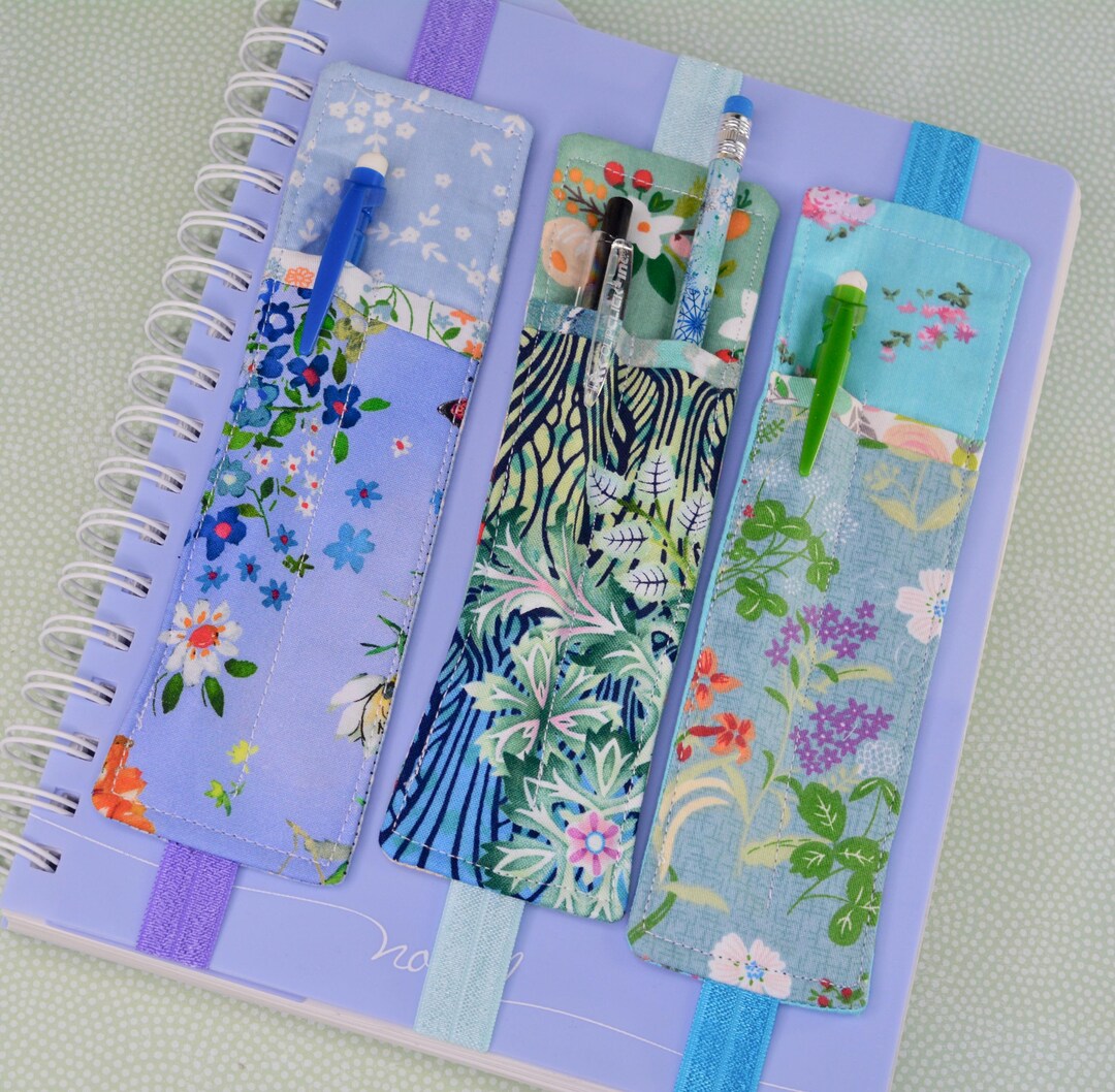 Elastic Fabric Pen Holder BOOKMARK, Journal Pen/pencil Sleeve, Place ...