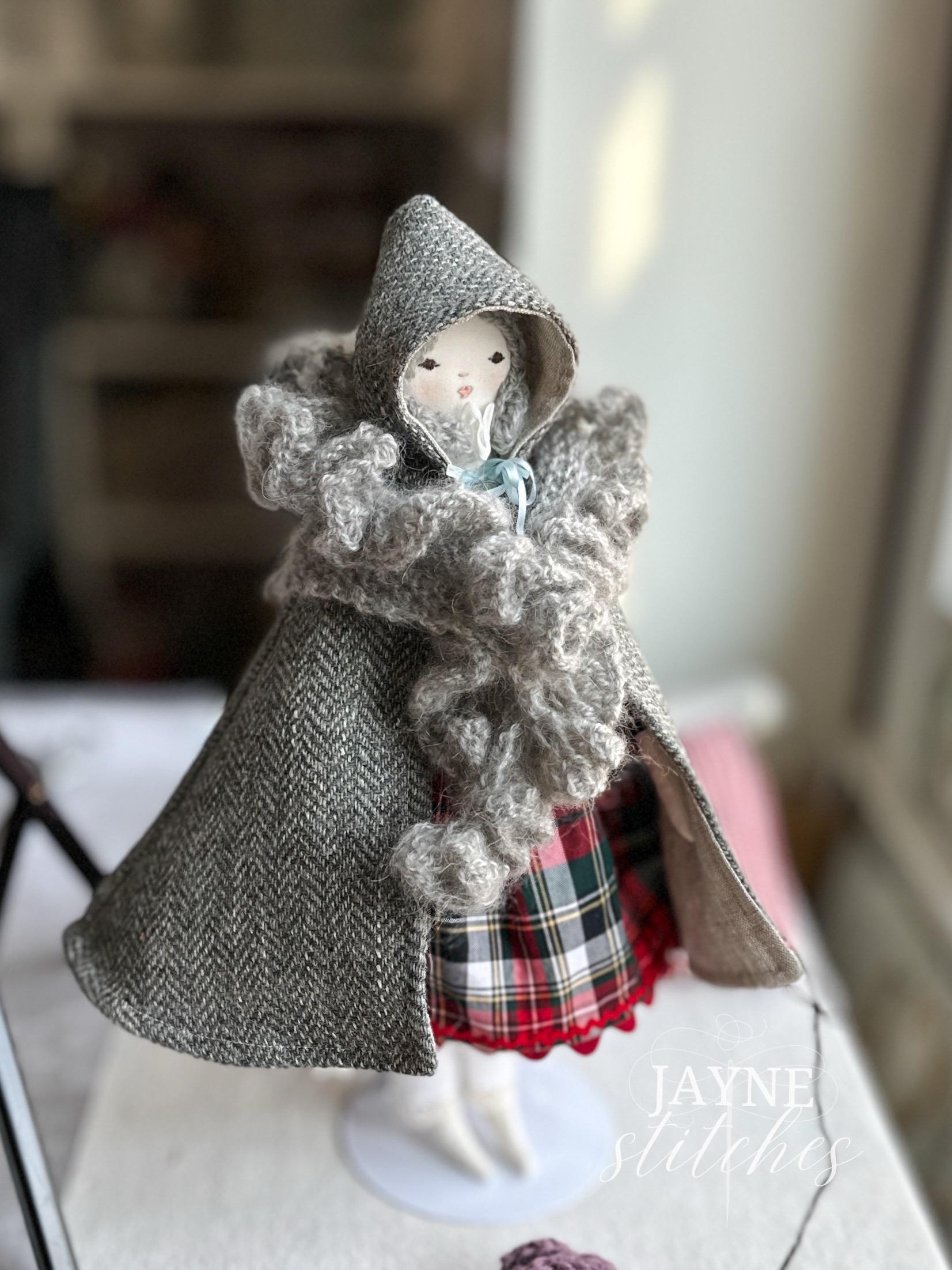 Cloth Doll Hooded Cape Pattern & Video Workshop: Heirloom Doll Clothes ...