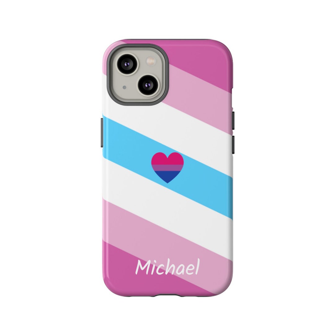 Personalized Femboy Flag Bi Heart LGBTQ Phone Case for iPhone 14 13 12 ...