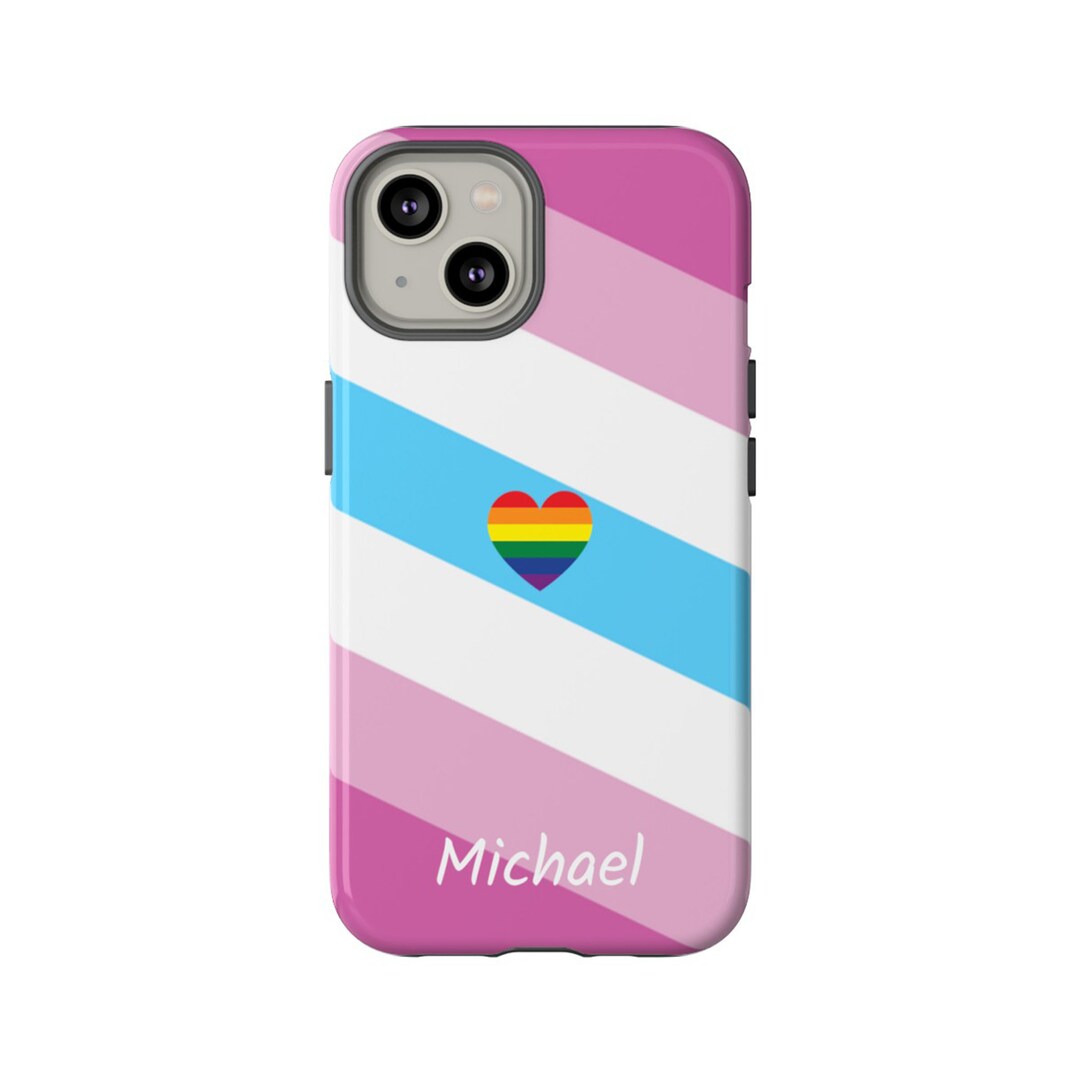 Personalized Femboy Flag Rainbow Heart LGBTQ Phone Case for iPhone 14 ...