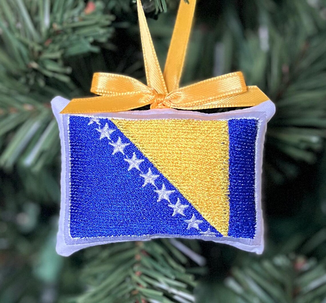 Bosnia and Herzegovina Bosnian Flag Christmas Ornament Travel Souvenir ...