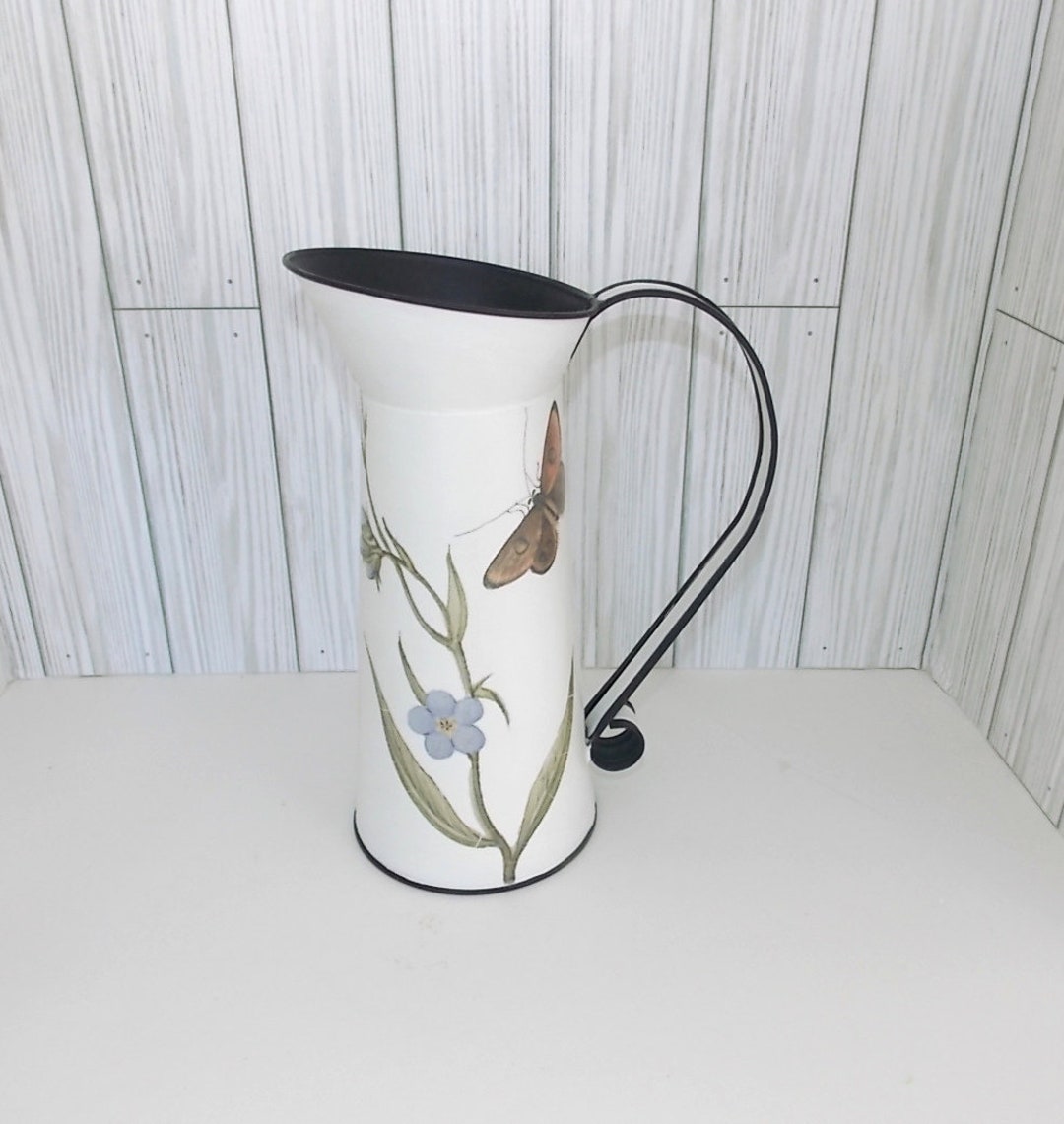 Metal Decorative Cottage Garden Water Pitcher Centerpiece, Rustic ...