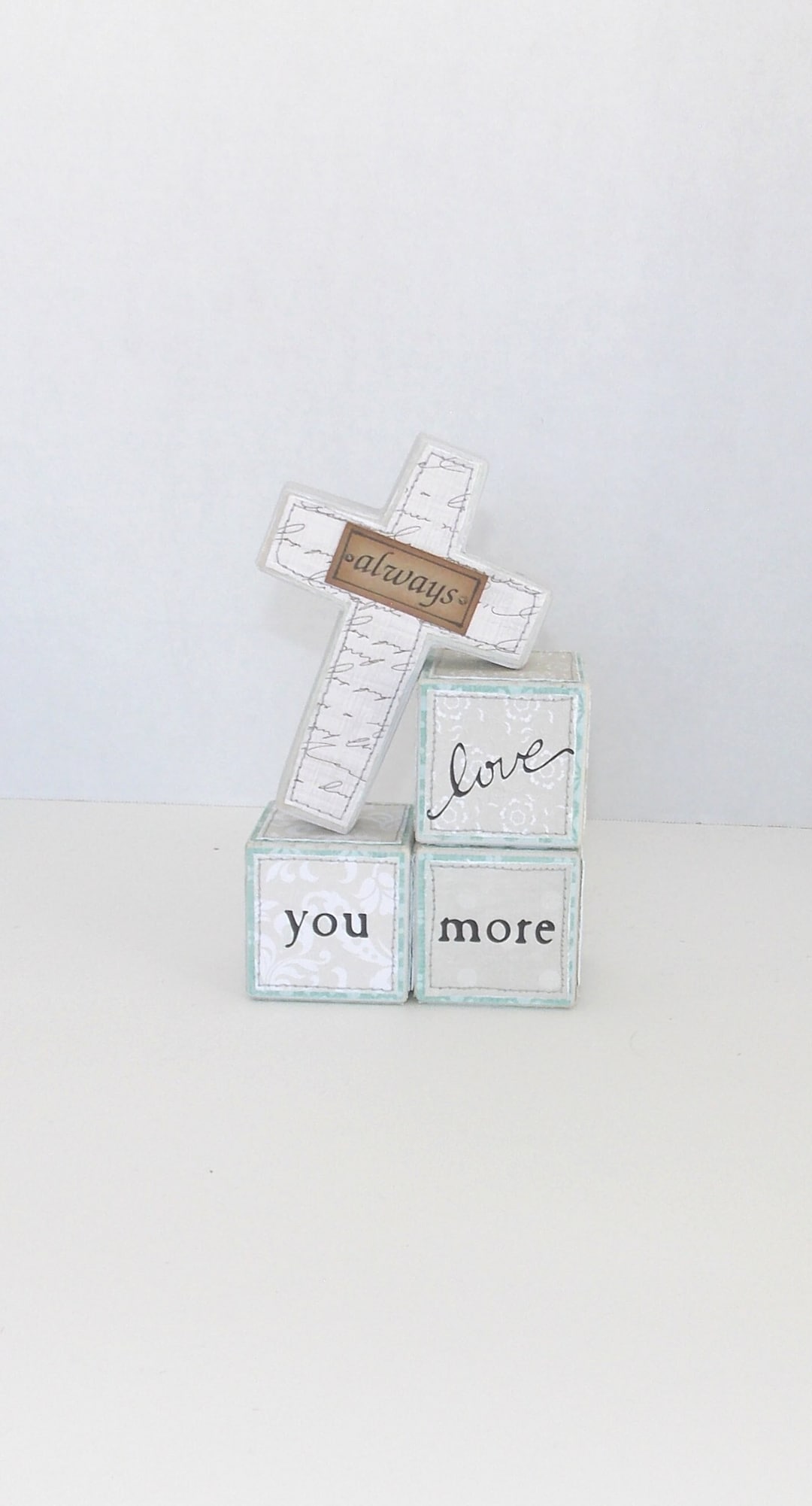 Easter Cross Wood Table Block Sign, Easter Wood Blocks, Love Wooden ...