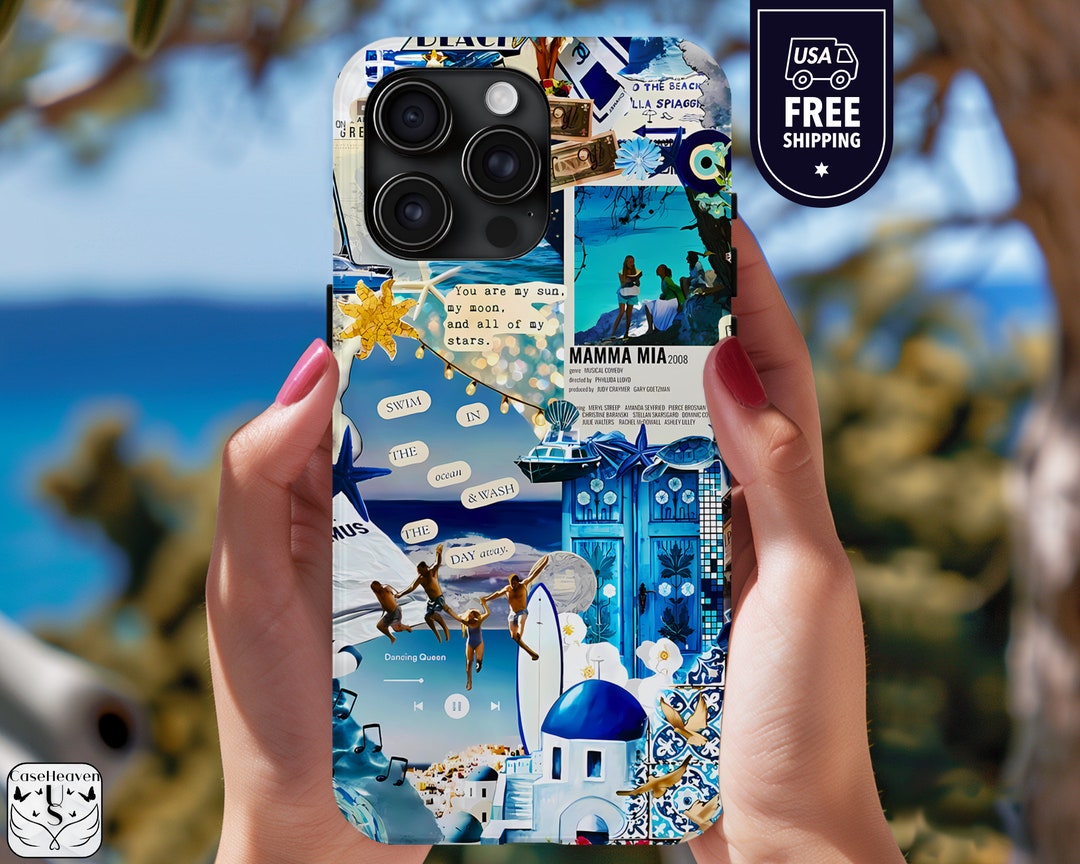 Summer Vacation Collage Phone Case, Phone Case Gift, Mediterranean ...