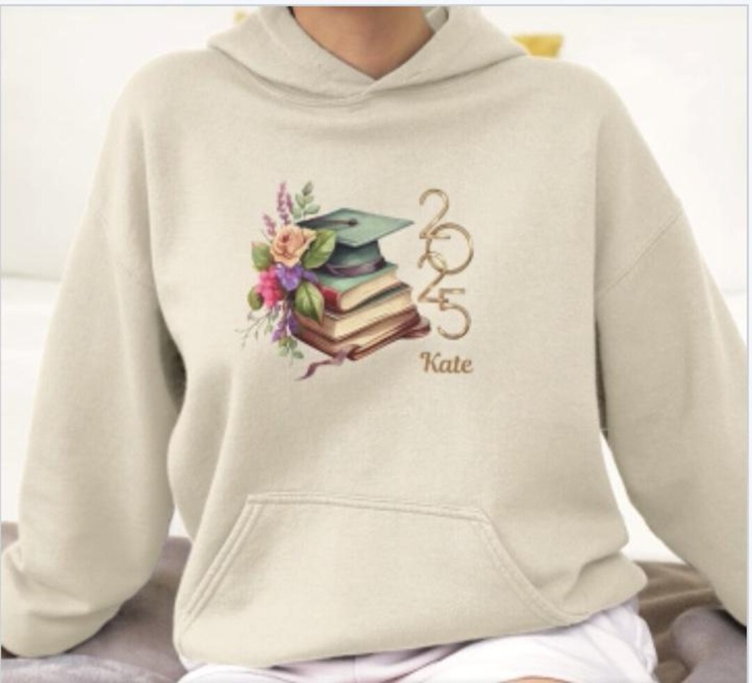 Personalized Graduation Class of 2025 Books and Diploma Hoodie, Custom ...