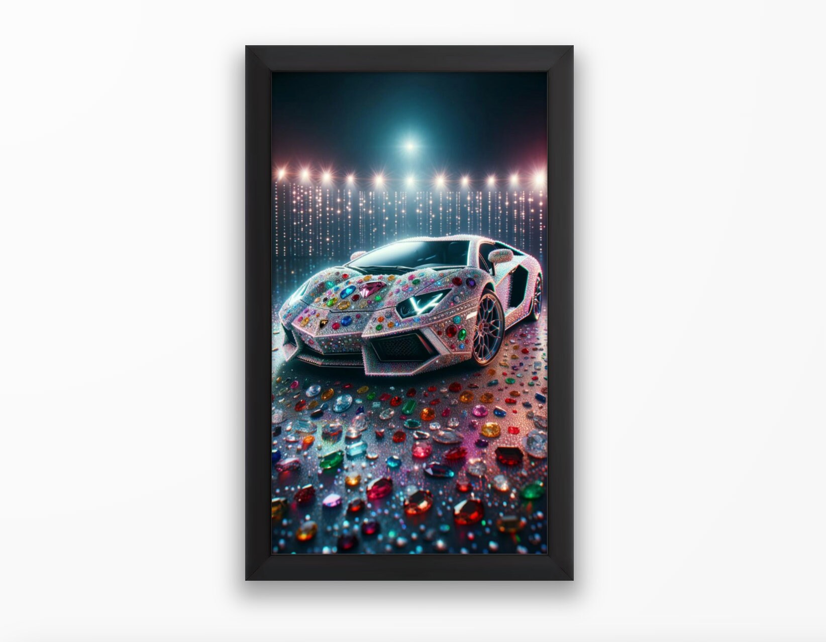 Crystal Lamborghini Aventador Art, Luxury Car Decor, Gemstone Covered ...