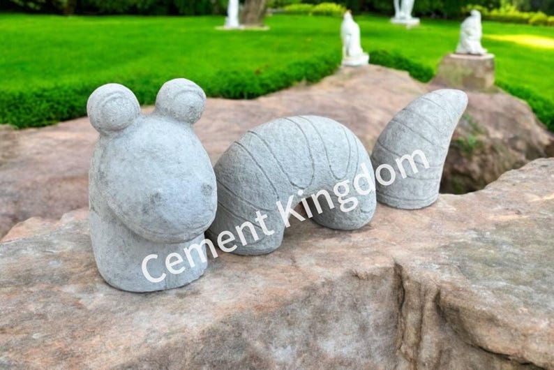 Concrete Worm Sculpture, Caterpillar Patio Ornament Decoration, Garden ...