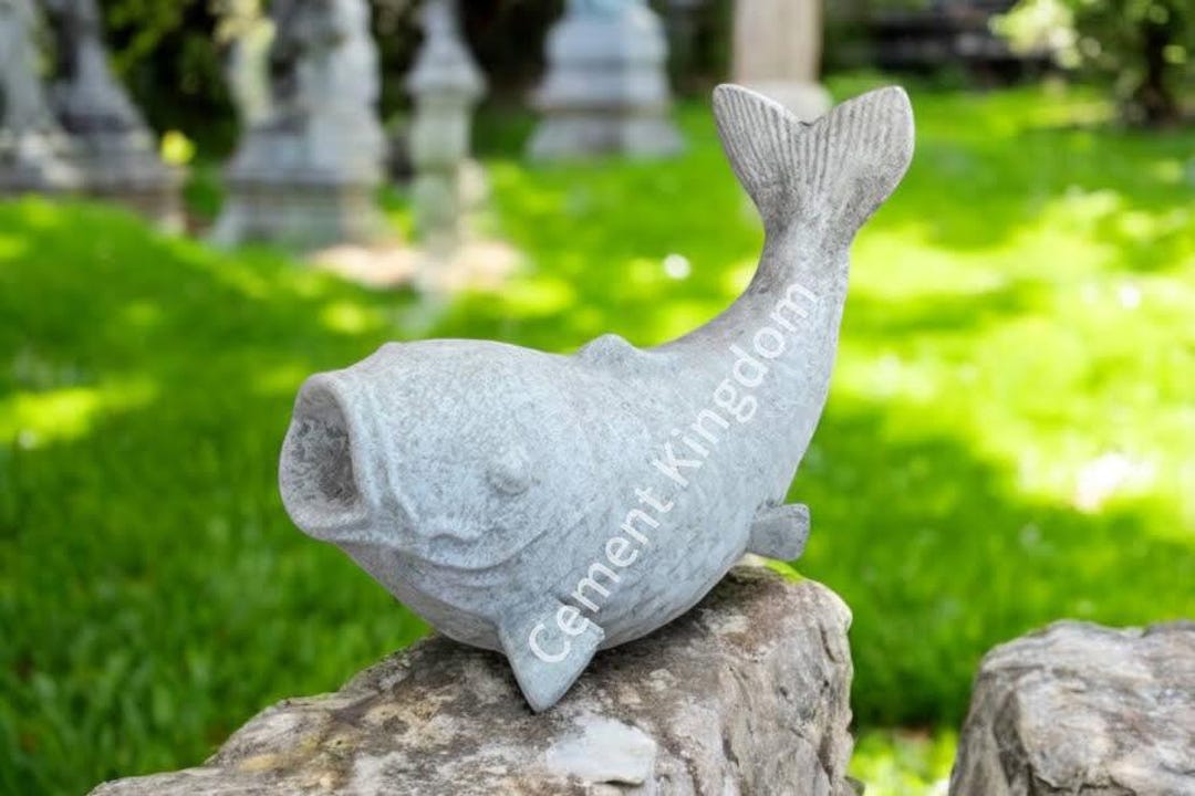 Large Koi Fish Statue, Open Mouth Koi Fish Figurine, Realistic Koi Fish ...