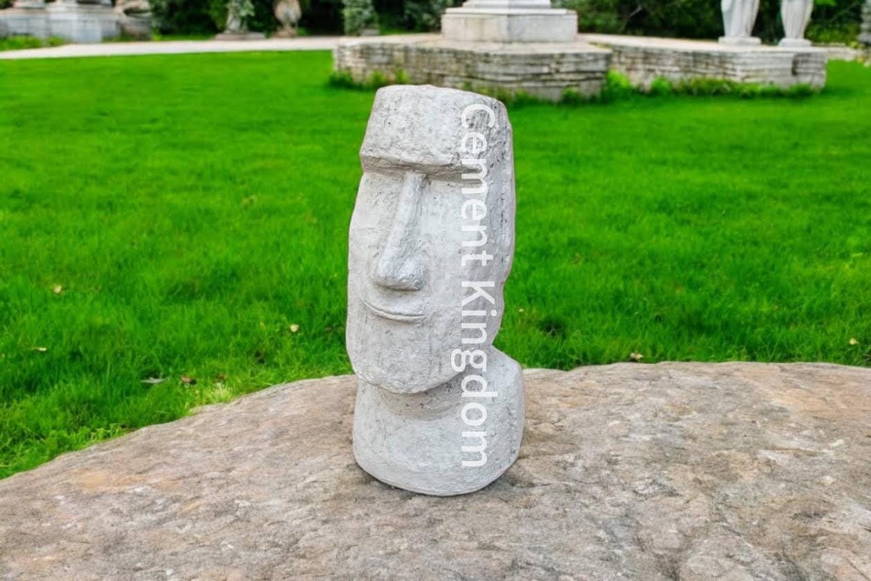 Easter Island Head Sculpture, Garden Moai Face Bust Statue, Outdoor ...