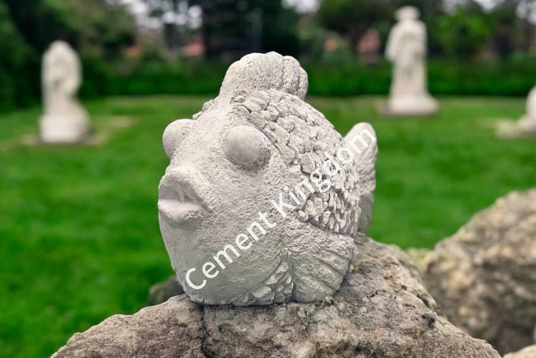 Bubba Fish Statue, Cement Fat Fish Sculpture, Detailed Bubba Fish ...