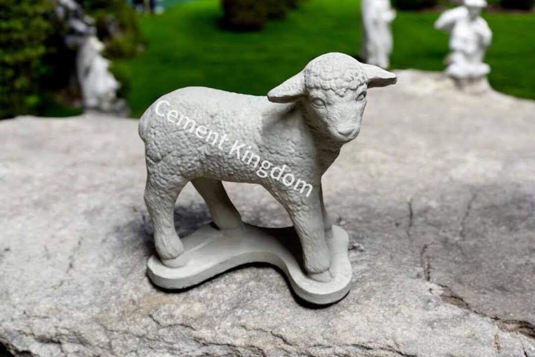 Detailed Sheep Statue, Standing Lamb Figure, Stone Sheep Christmas Gift ...