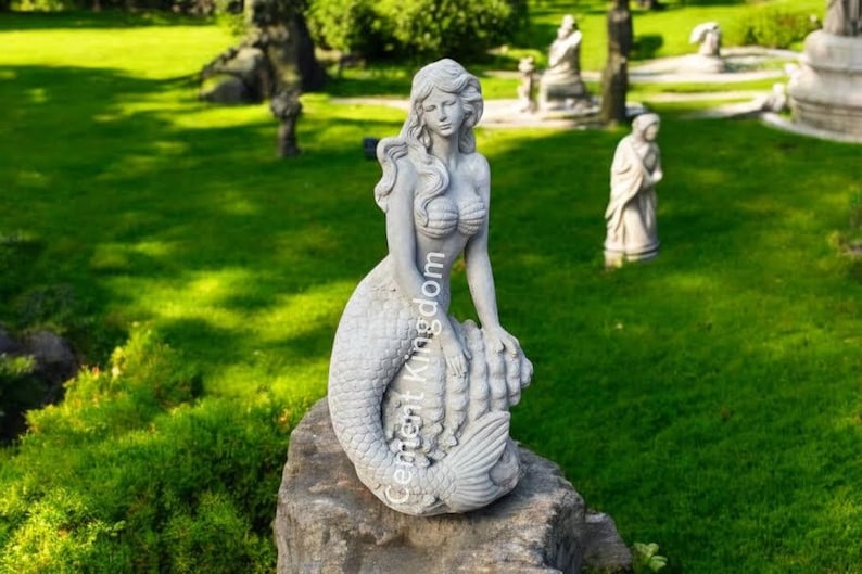 Large Mermaid Statue, Concrete Mermaid Statuary for Garden Decoration ...