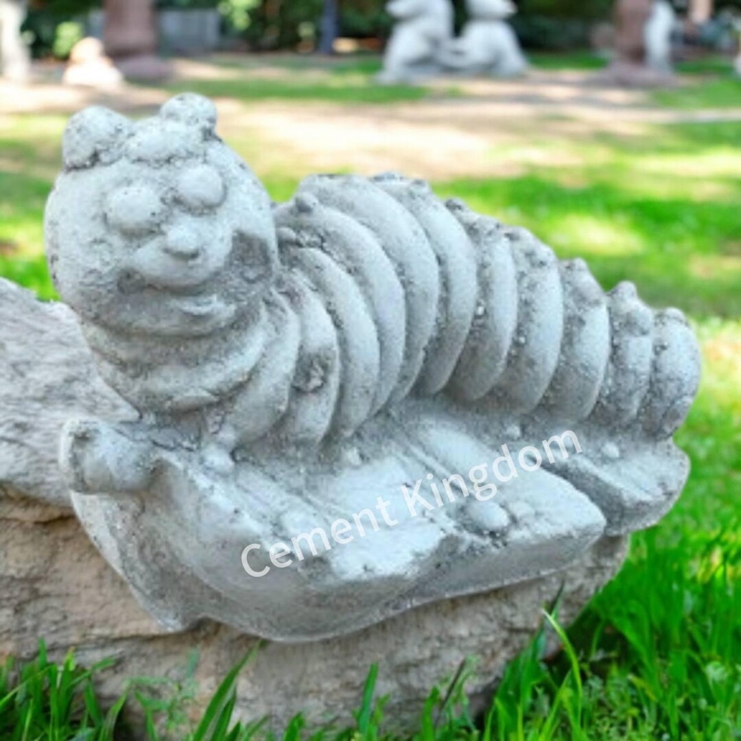 Caterpillar Sitting on Rock, Concrete Worm Sculpture, Wild Life Style ...