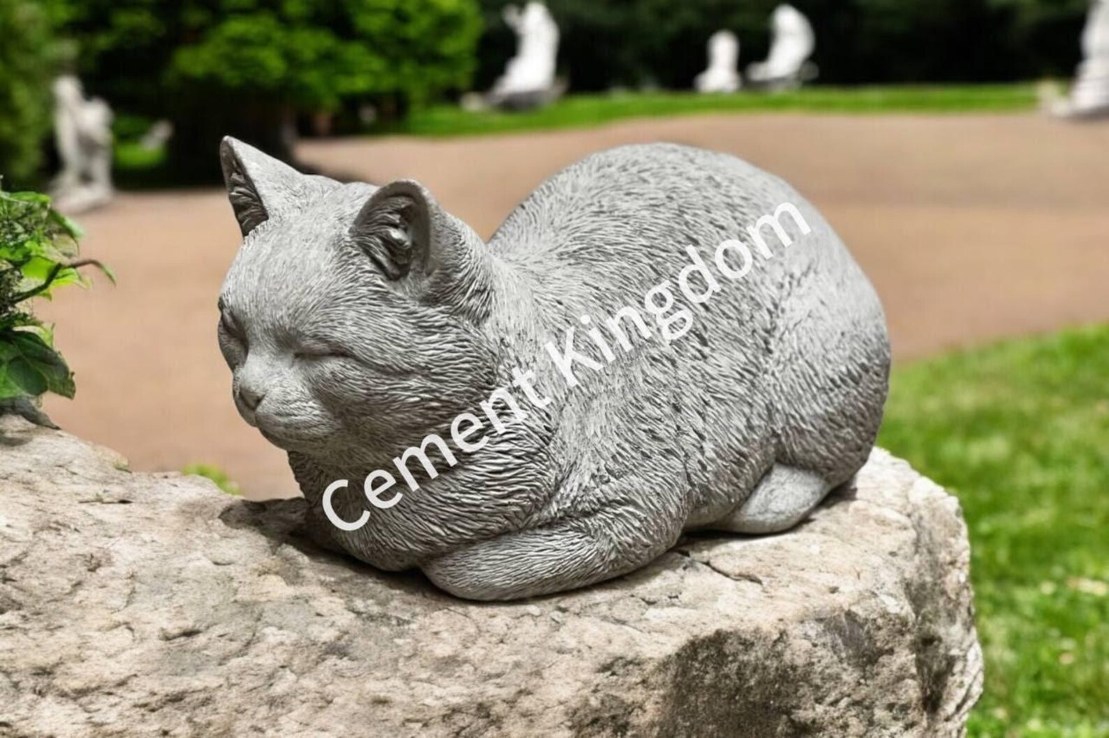 Concrete Massive Crouching Cat Sculpture, Garden Backyard or Patio ...
