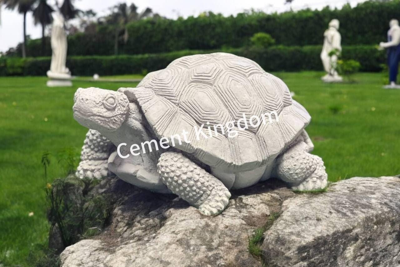 Concrete Outdoor Turtle Statue, Massive Detailed Turtle Statuary, Patio ...