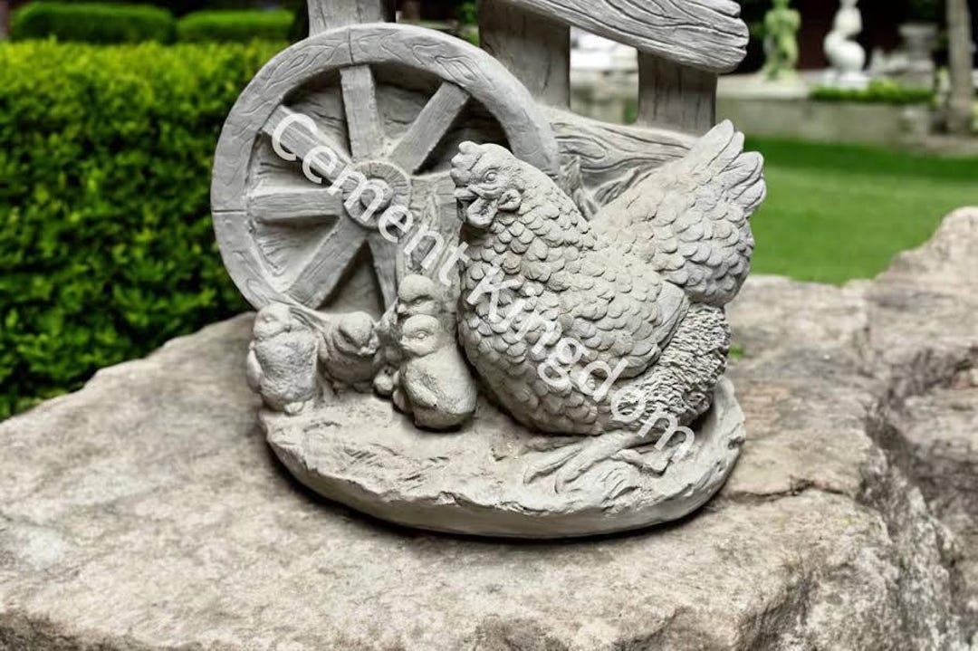 Hen Chicken Figure, Detailed Hen Chicken Sculpture, Outdoor Garden Art ...