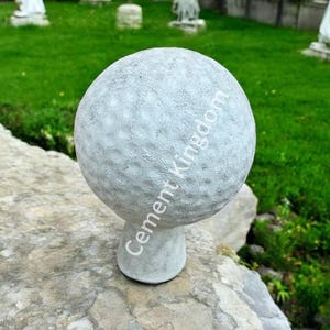 Golf Ball Statue, Stone Golf Ball on Base Figurine, Golf Lovers Gift ...