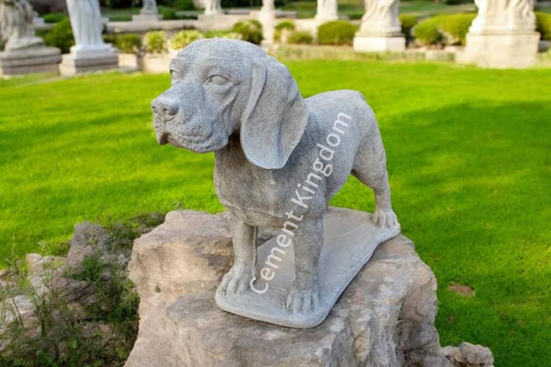 Standing Beagle Dog Figure, Concrete Beagle Dog Statue, Stone Pet ...