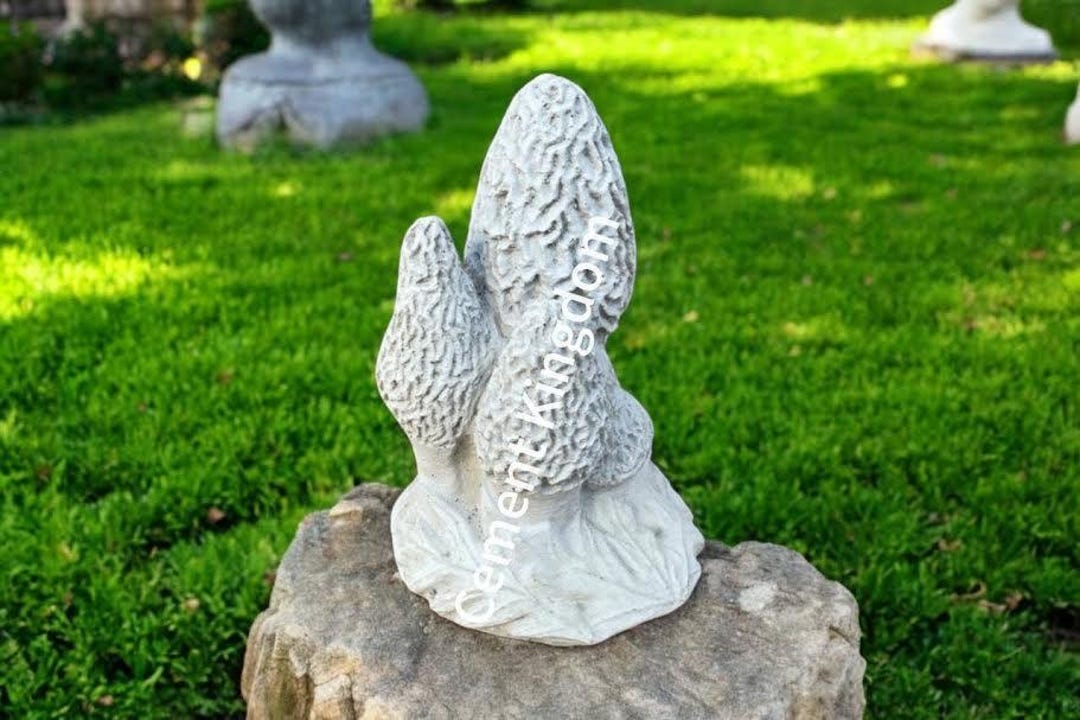 Morel Cluster Statue, Four Mushrooms Figurine, Concrete Mushrooms ...
