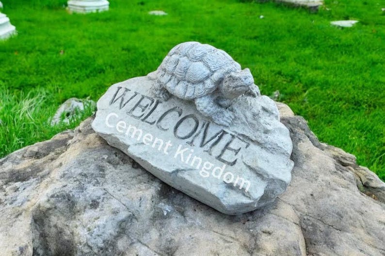 Front Door Welcome Rock Statue, Welcome Rock With Turtle Figure ...