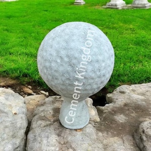 Golf Ball Statue, Stone Golf Ball on Base Figurine, Golf Lovers Gift ...