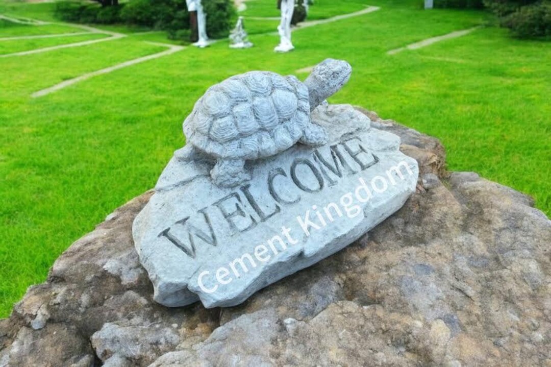 Front Door Welcome Rock Statue, Welcome Rock With Turtle Figure ...