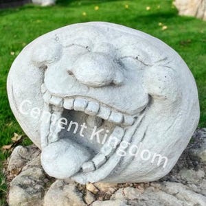 Face Laughing, Happy Face Statue, Concrete Face Sculpture, Detailed ...