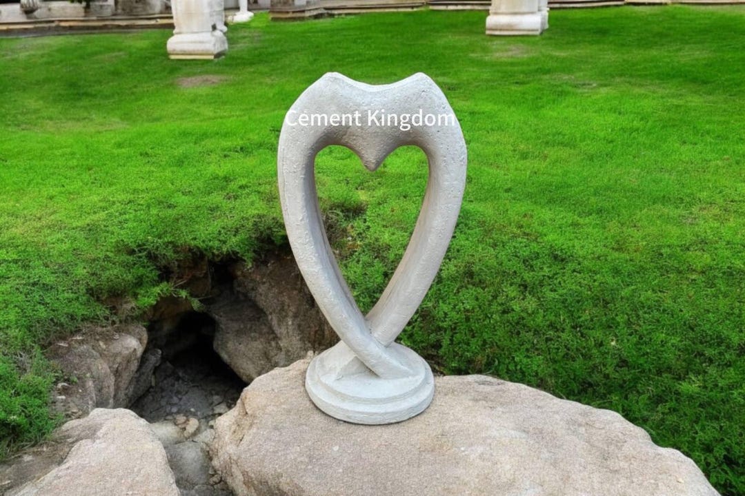 Tall Globe Holder Concrete Statue, Patio Stone Decoration, Love Sign ...