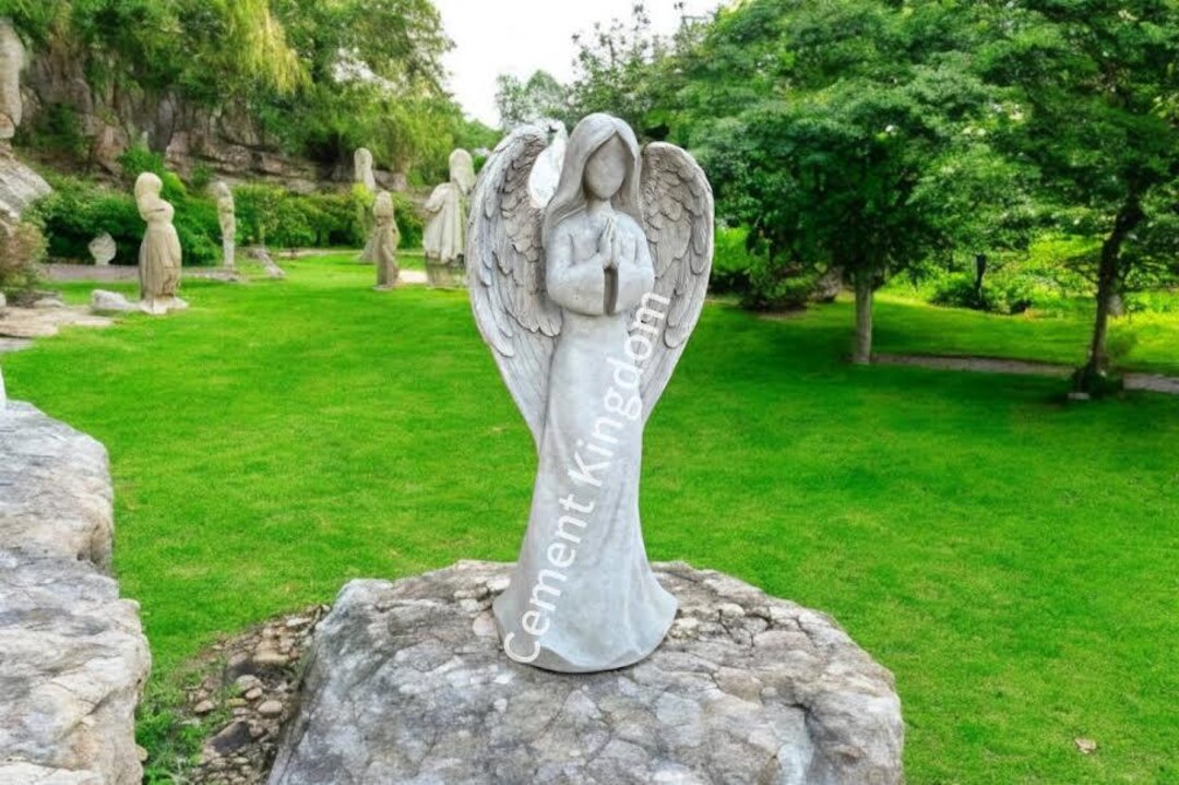Faceless Angel, Tall Girl Memorial Figure, Concrete Angel Statue ...